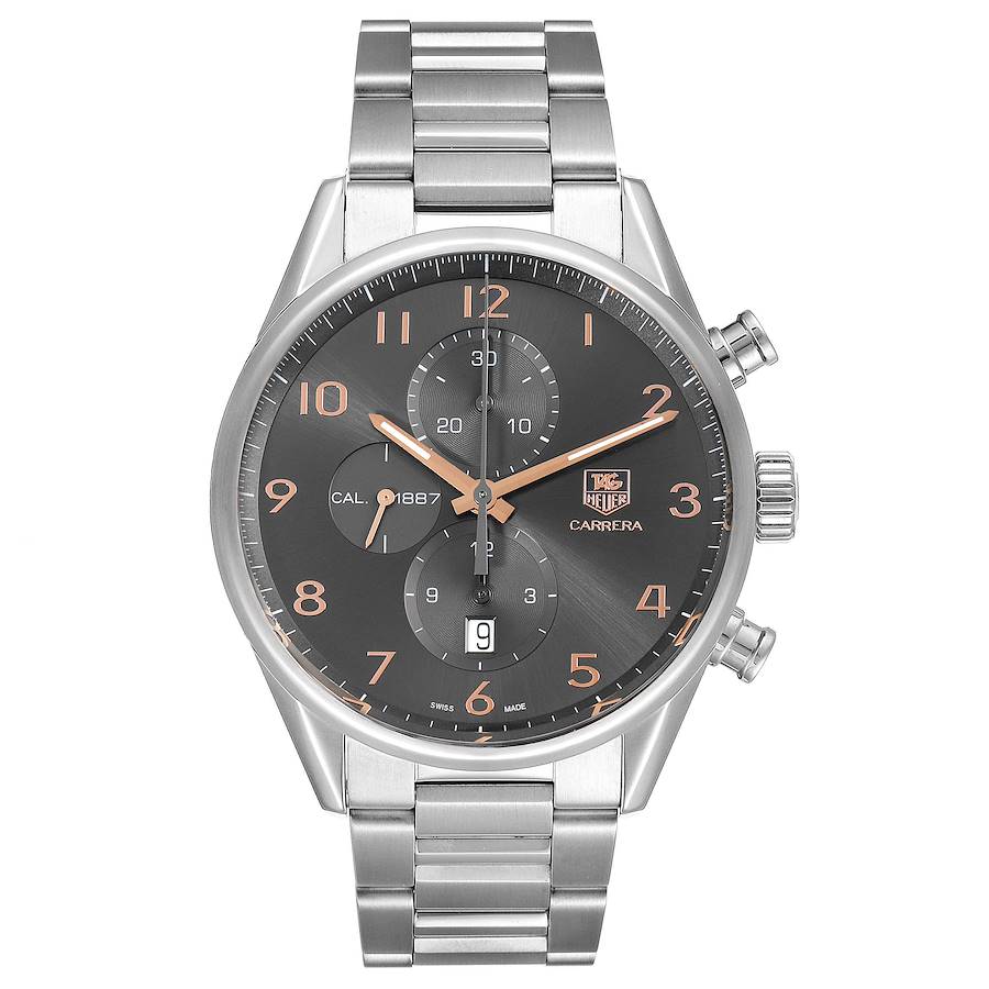 Tag Heuer Carrera 1887 Grey Dial Chronograph Steel Mens Watch CAR2013 ...