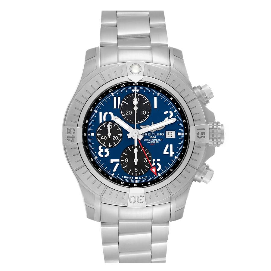 Breitling Avenger Chronograph GMT 45 Steel Mens Watch A24315 Unworn ...