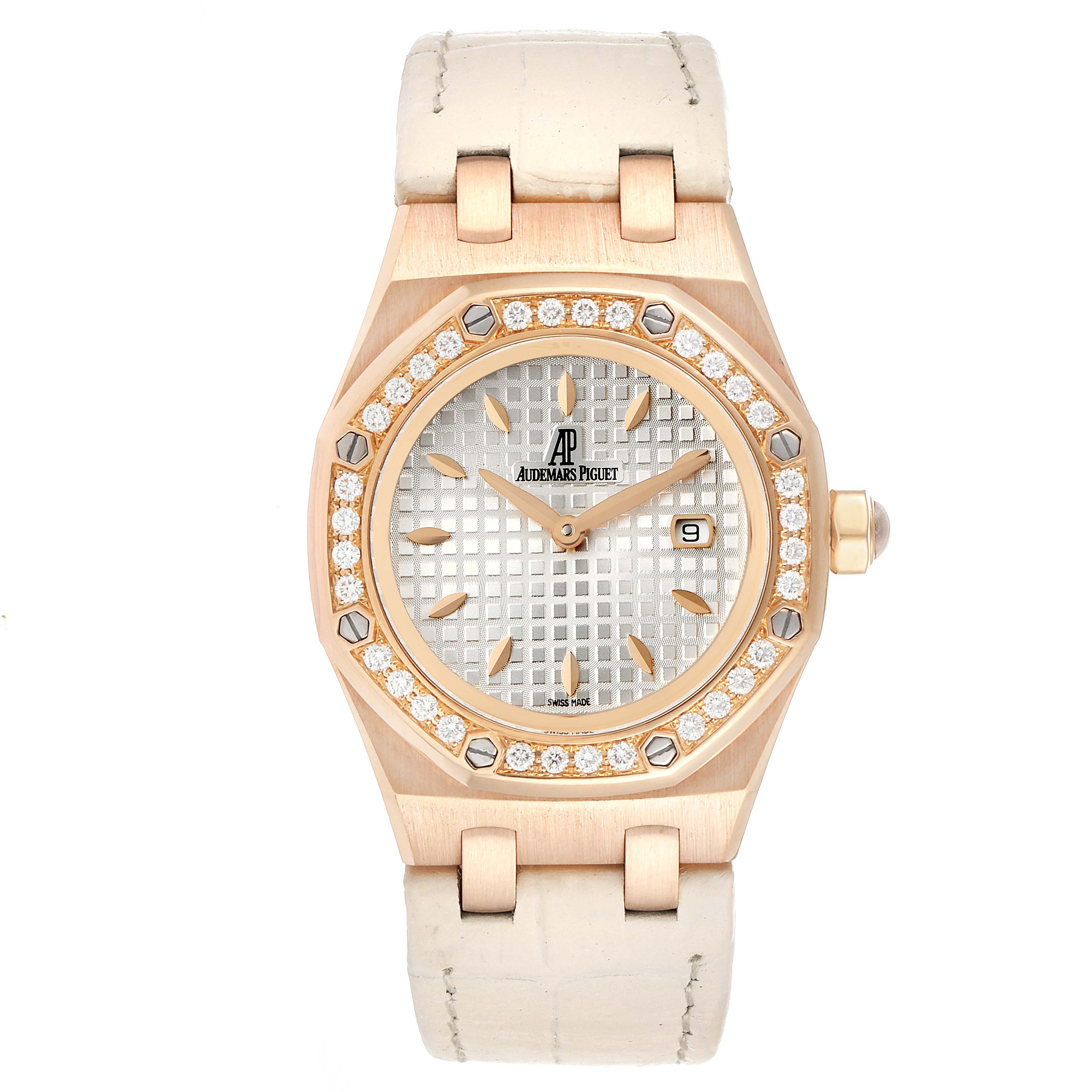 Audemars Piguet Royal Oak 33mm Rose Gold Diamond Ladies Watch 67621OR ...