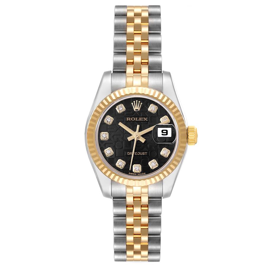 Rolex Datejust Diamond Dial Steel Yellow Gold Ladies Watch 179173 Box ...