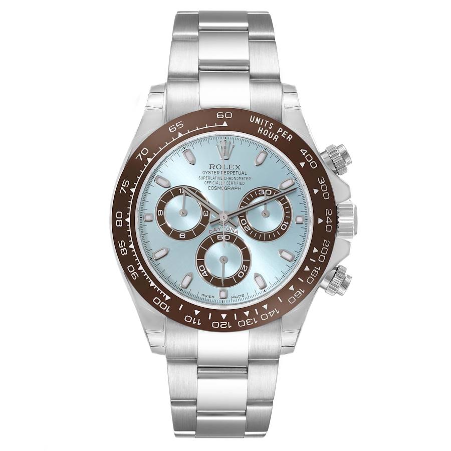 Rolex Daytona Ice Blue Dial Platinum Chronograph Mens Watch 116506 ...