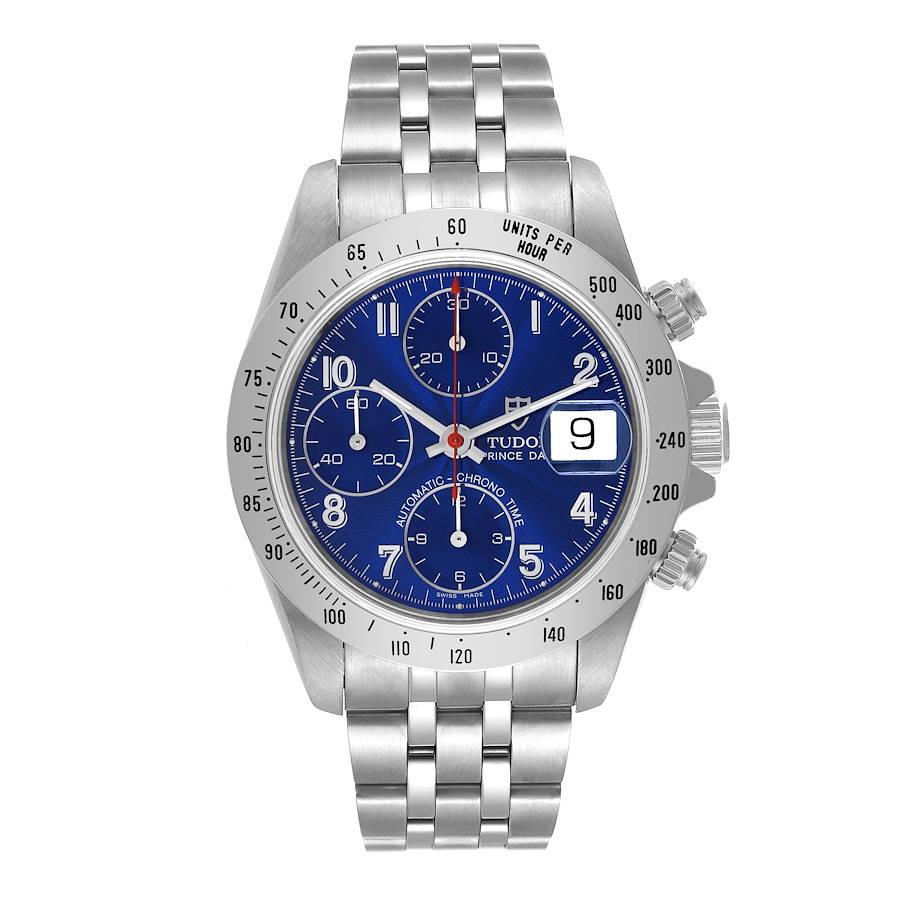 Tudor Prince Date Chronograph Blue Dial Steel Mens Watch 79280 ...