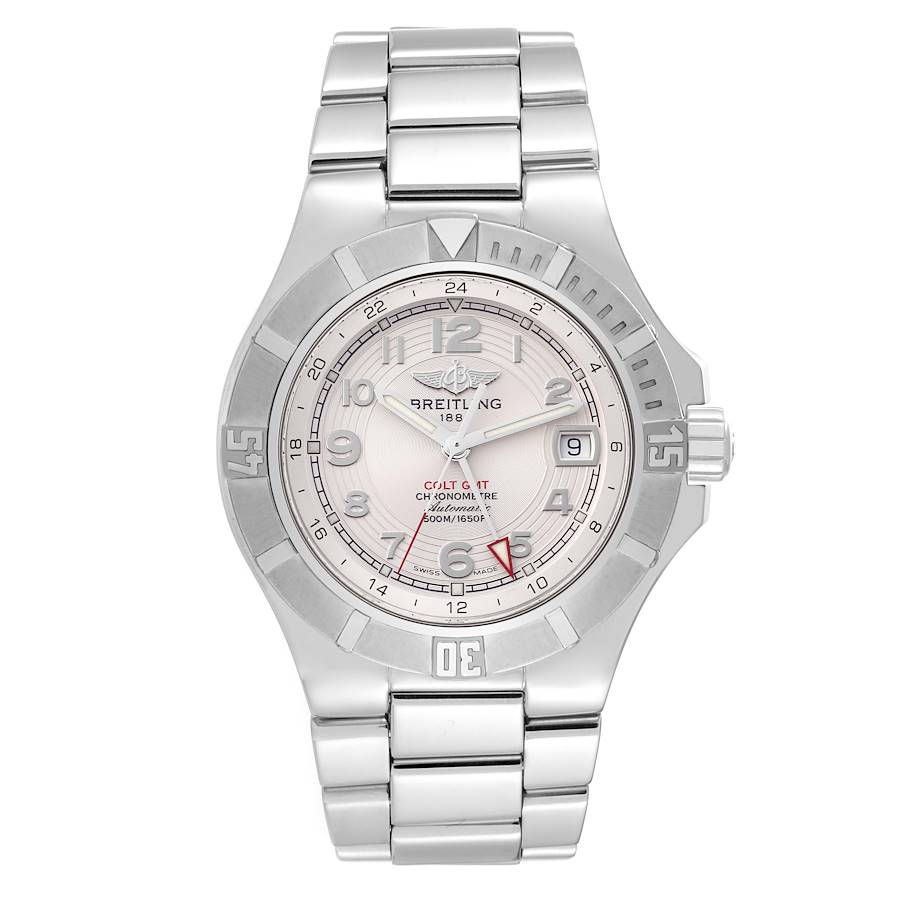 Breitling Colt GMT Silver Dial Automatic Steel Mens Watch A32370 Box ...