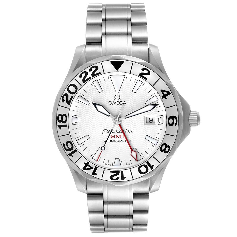 Omega Seamaster Diver 300M GMT Great White Mens Watch 2538.20.00 Box ...