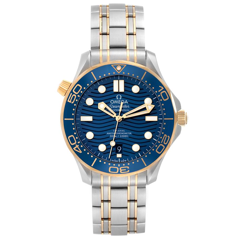 Omega Seamaster Diver 300M Steel Yellow Gold Mens Watch 210.20.42.20.03 ...