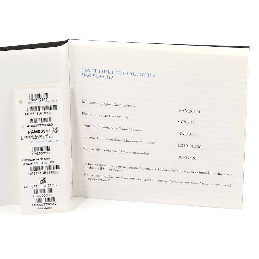 Panerai Luminor Titanium PAM00311 | Stock 49829 | SwissWatchExpo