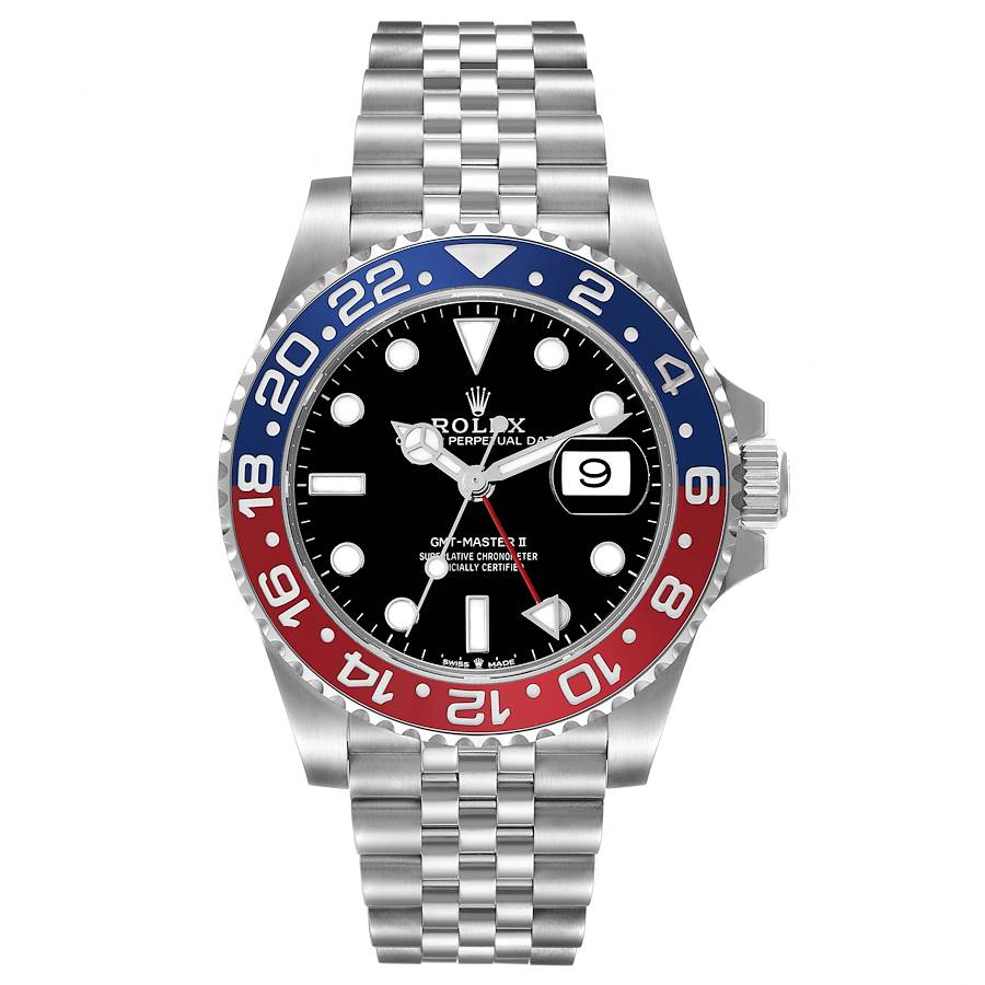Rolex GMT Master II Blue Red Pepsi Bezel Steel Mens Watch 126710 Box ...