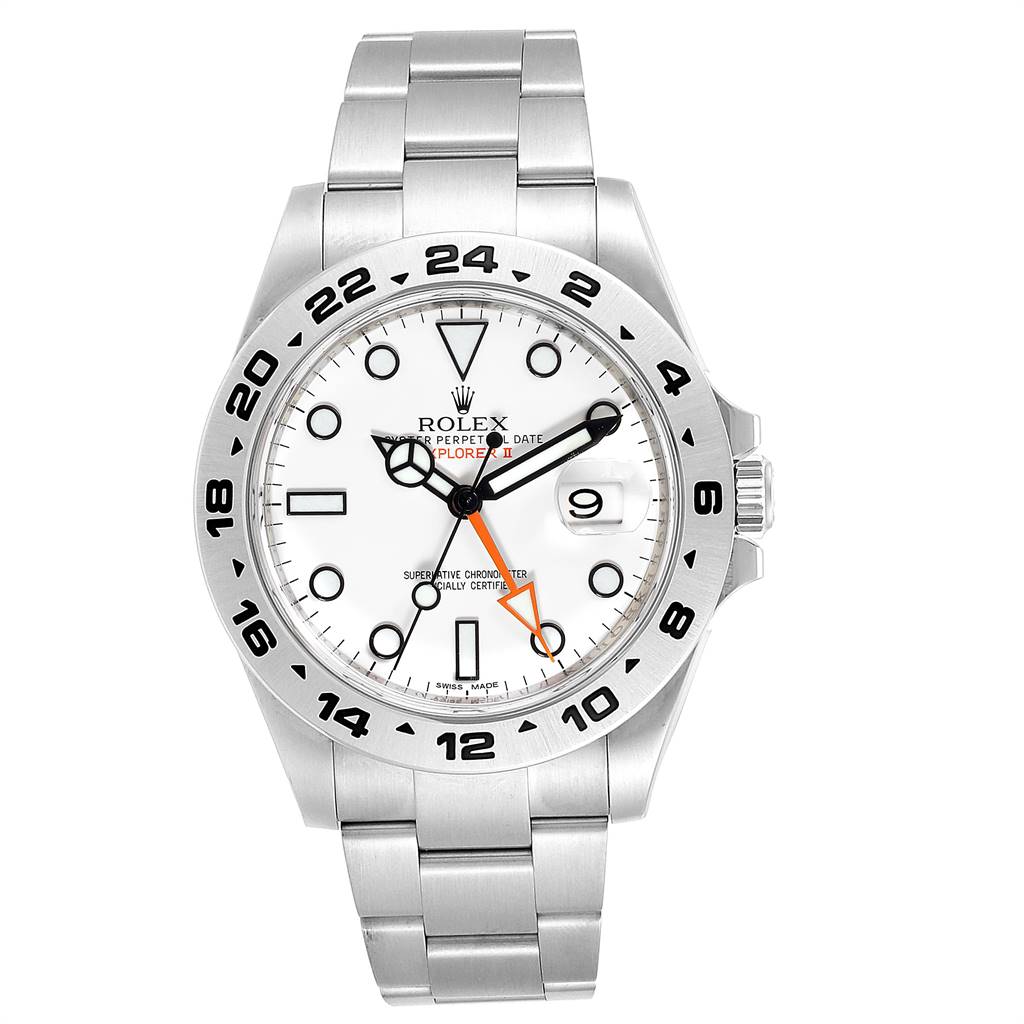 Rolex Explorer II 42 Orange Hand Steel Mens Watch 216570 Box Card ...
