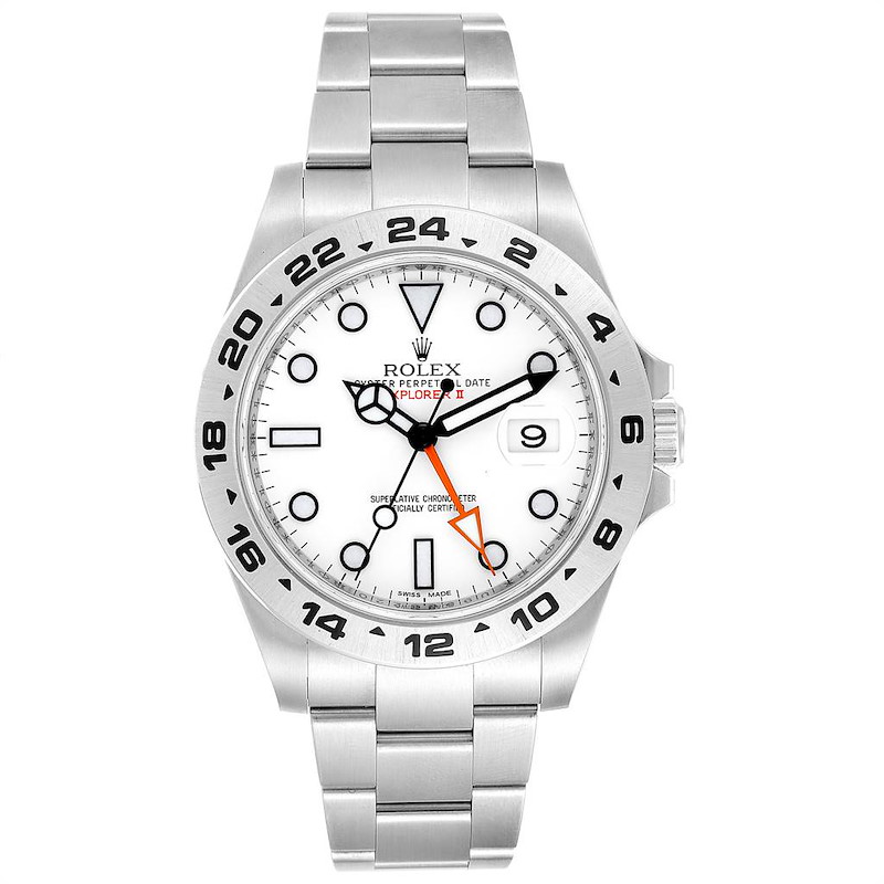 Rolex Explorer II 42mm Orange Hand Steel Mens Watch 216570 Unworn ...