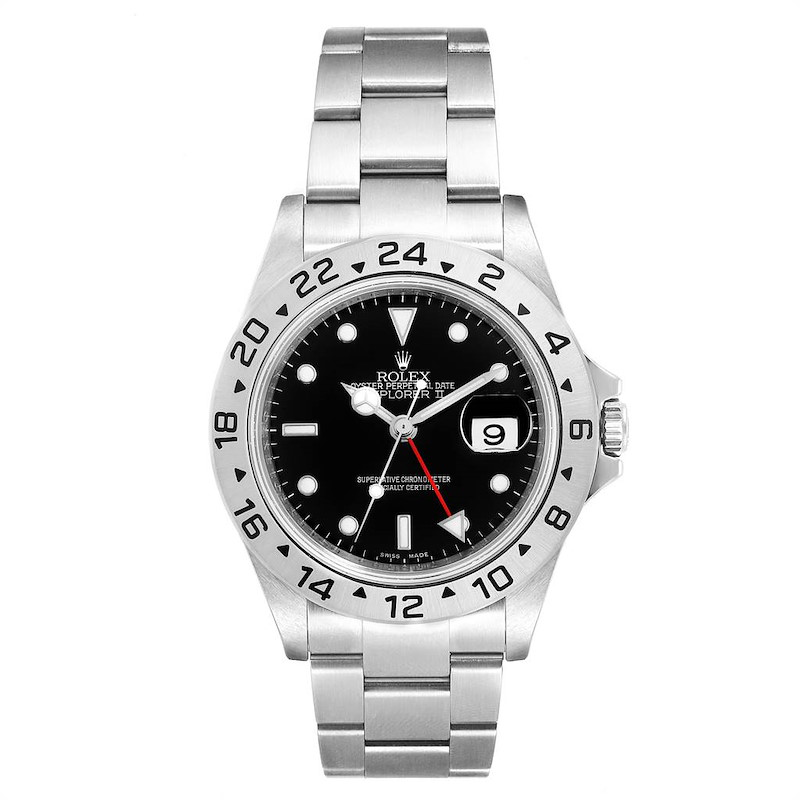 Rolex Explorer II 40 Black Dial Red Hand Steel Mens Watch 16570 Unworn ...