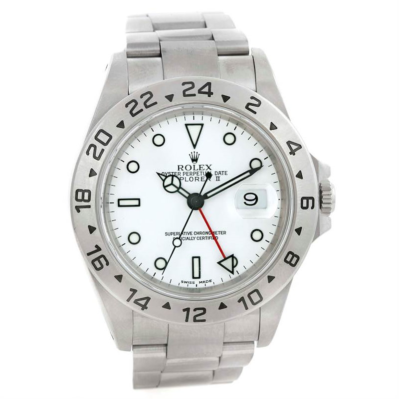 Rolex Explorer II Mens Stainless Steel White Dial Watch 16570 ...
