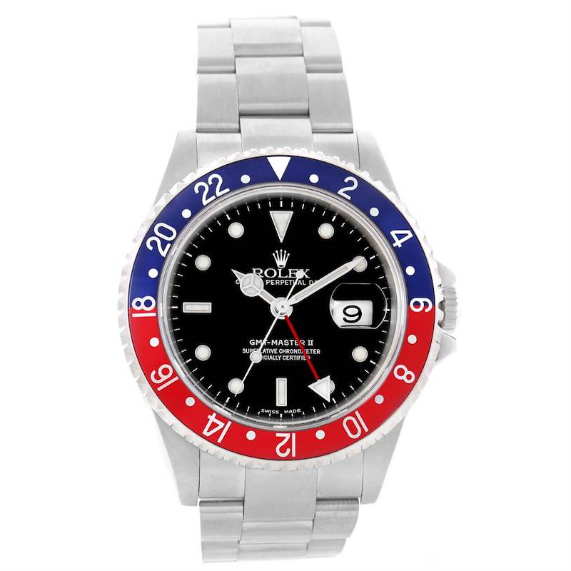 Rolex GMT Master II Blue Red Pepsi Bezel Mens Watch 16710 Year 2002 ...