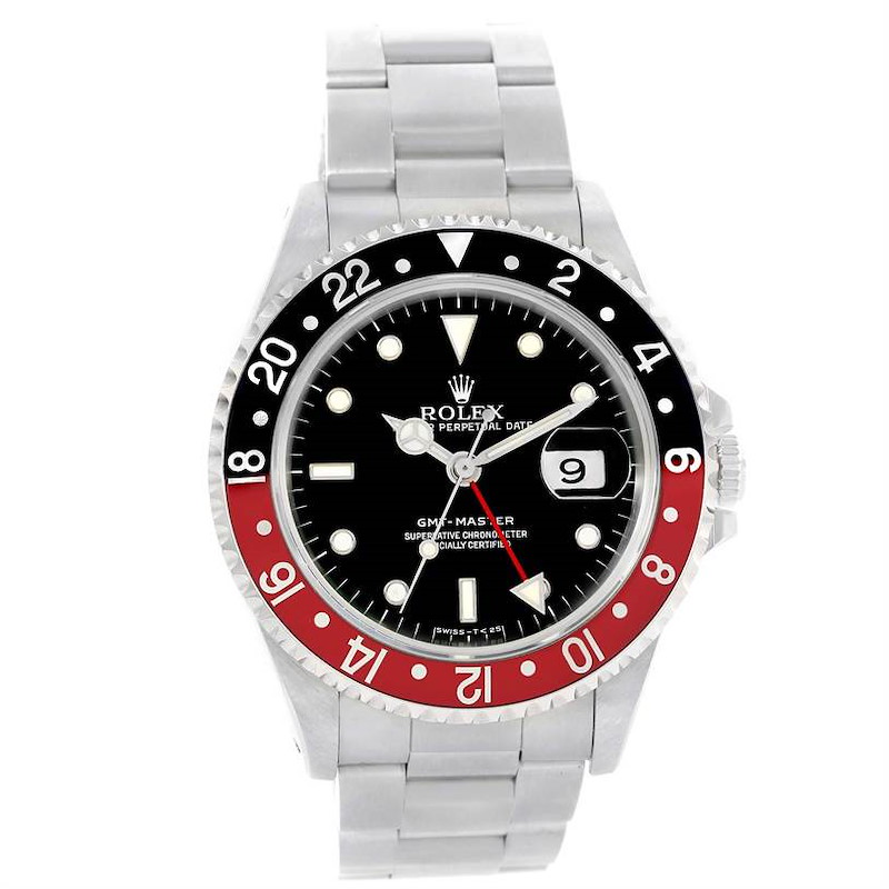 Rolex GMT Master Red Black Coke Bezel Automatic Mens Watch 16700 ...