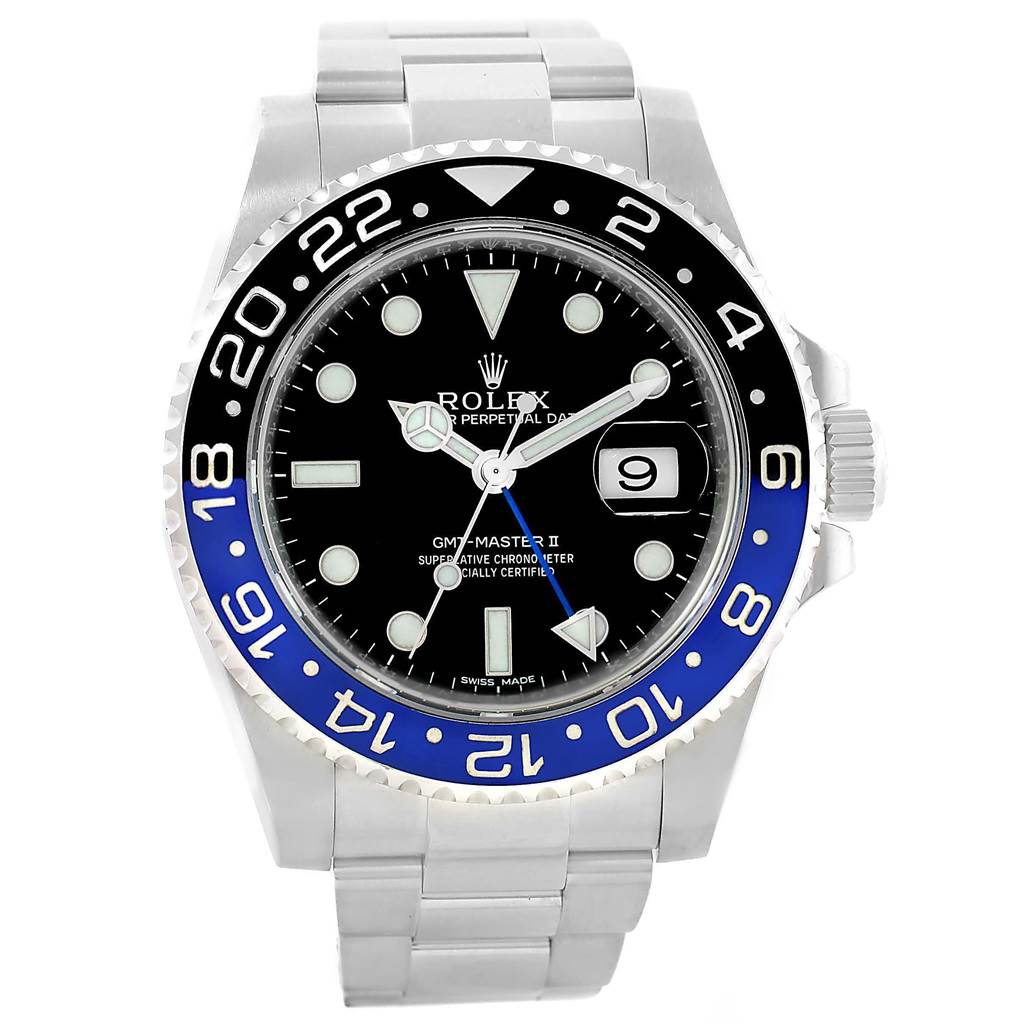 Rolex GMT Master II Batman Blue Black Bezel Mens Watch 116710 ...
