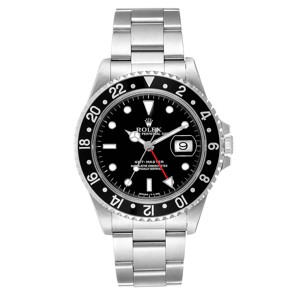 Rolex GMT Master Black Bezel Automatic Steel Mens Watch 16700 ...