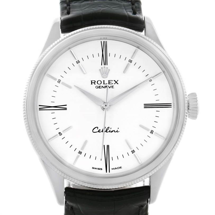 Rolex Cellini Time 18K White Gold White Dial Automatic Mens Watch 50509 ...