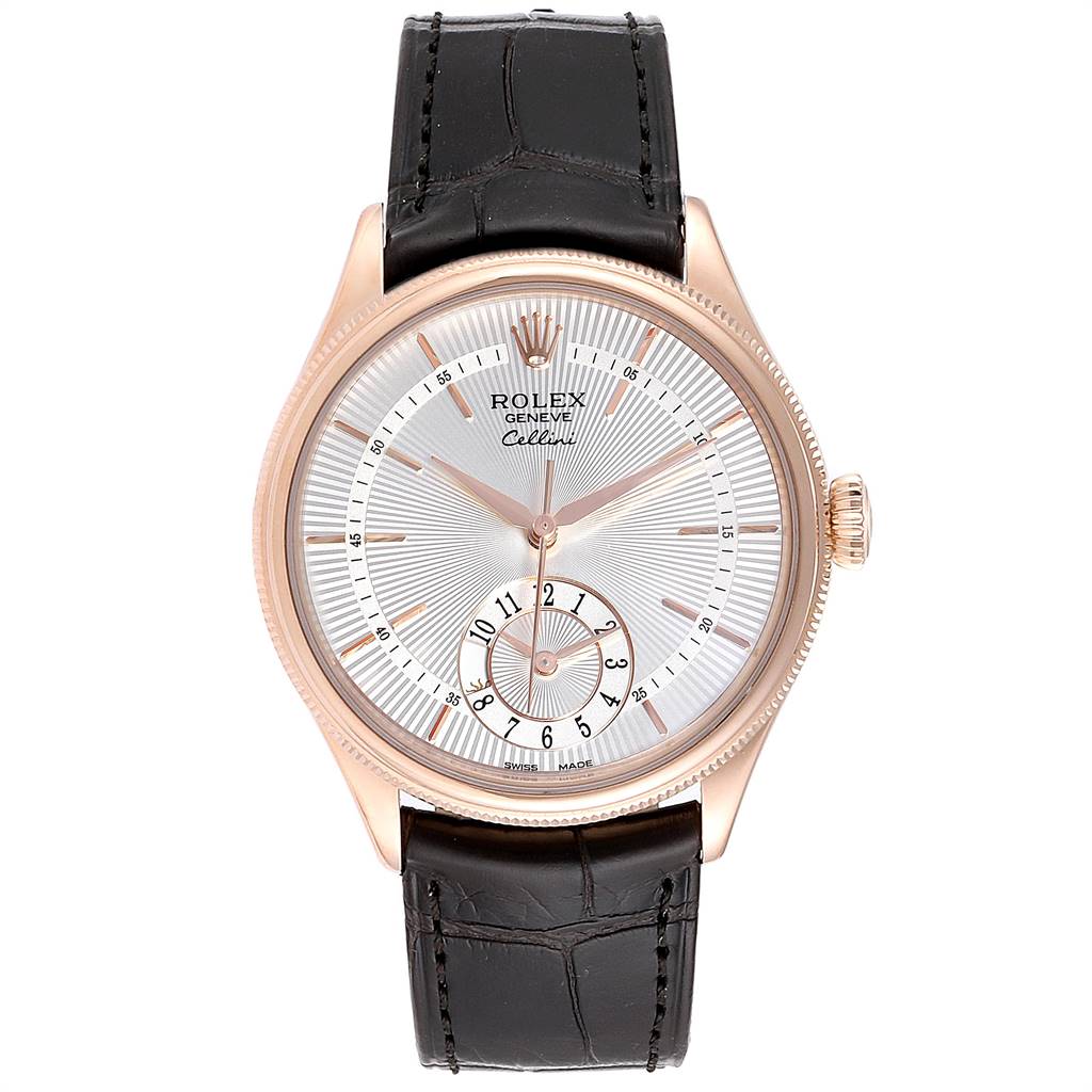 Rolex Cellini Dual Time Everose Rose Gold Automatic Mens Watch 50525 ...
