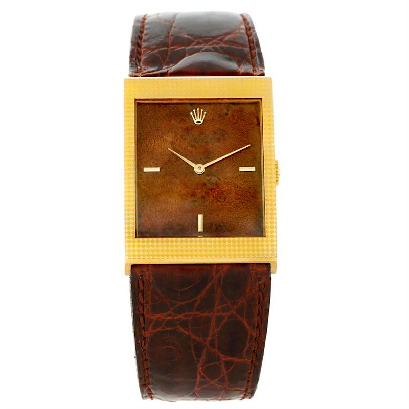 Rolex Cellini 18k Yellow Gold Wooden Dial Vintage Watch 4127 ...