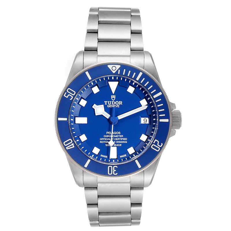 Tudor Pelagos Blue Dial Automatic Titanium Mens Watch 25600 Box Papers ...