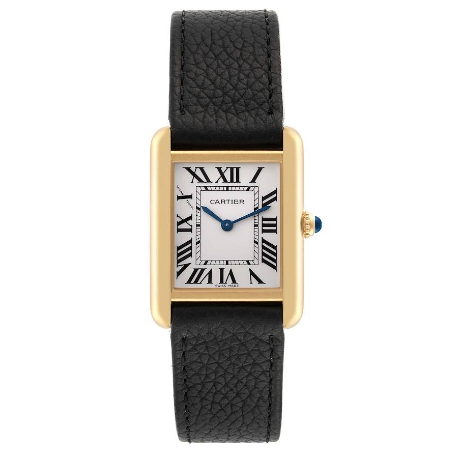 Cartier Tank Solo Yellow Gold Steel Silver Dial Ladies Watch W5200002 ...