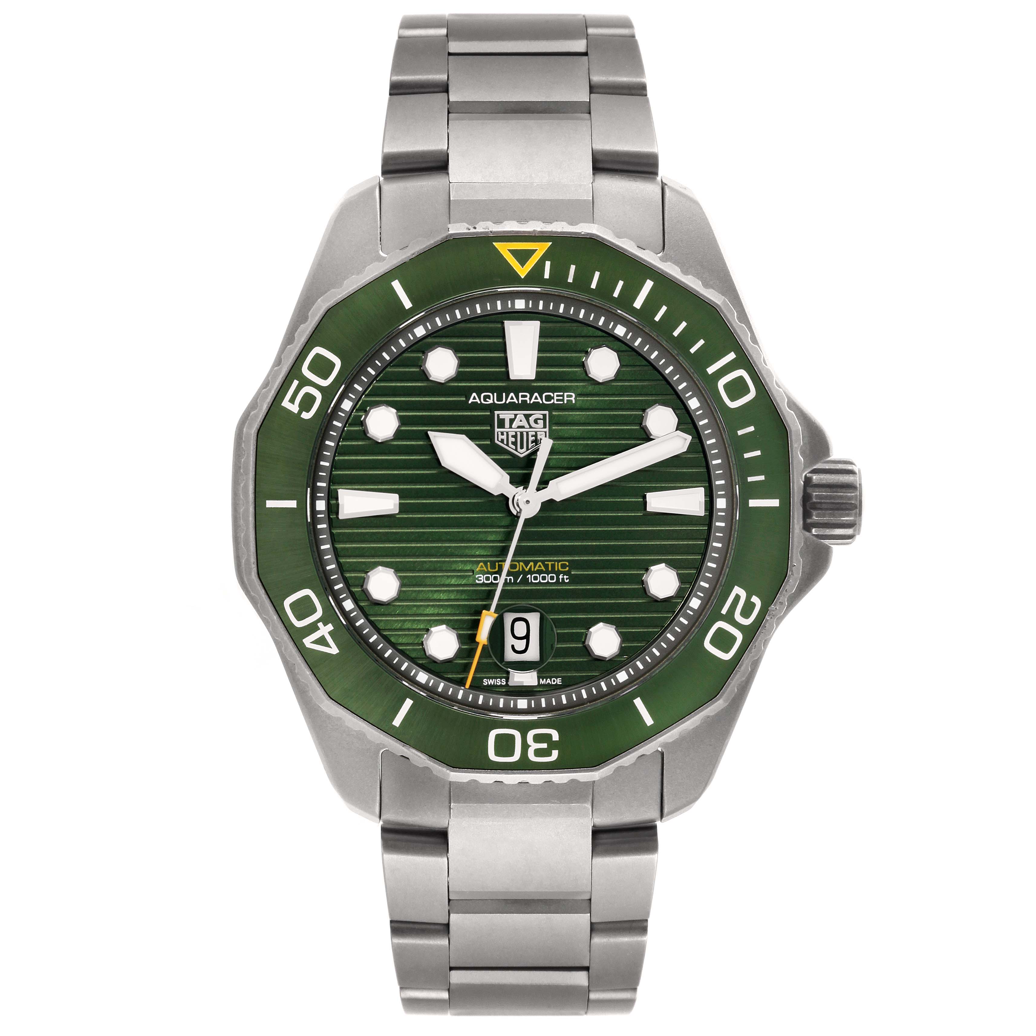 Tag Heuer Aquaracer Professional Titanium Green Dial Mens Watch WBP208B ...
