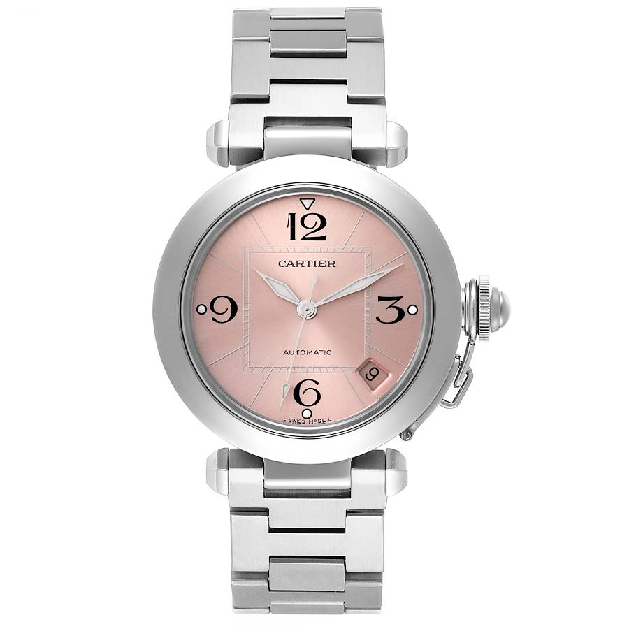 Cartier Pasha C Midsize Pink Dial Automatic Steel Ladies Watch W31075M7 ...