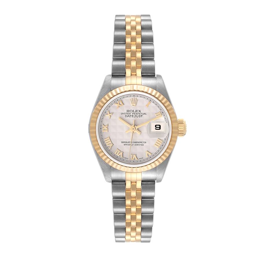 Rolex Datejust Steel Yellow Gold Pyramid Dial Ladies Watch 79173 Box ...