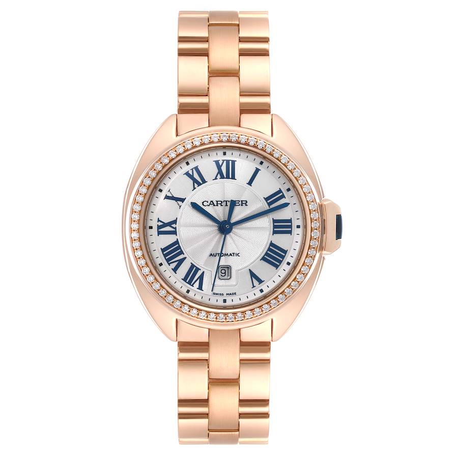 Cartier Cle Rose Gold Diamond Automatic Ladies Watch WJCL0003 Box ...
