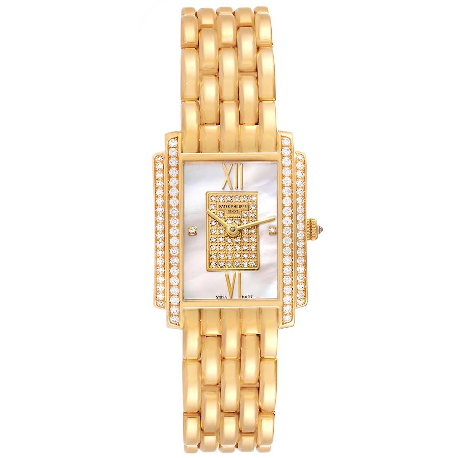 Patek Philippe Gondolo Yellow Gold Mother Of Pearl Diamond Dial Ladies ...