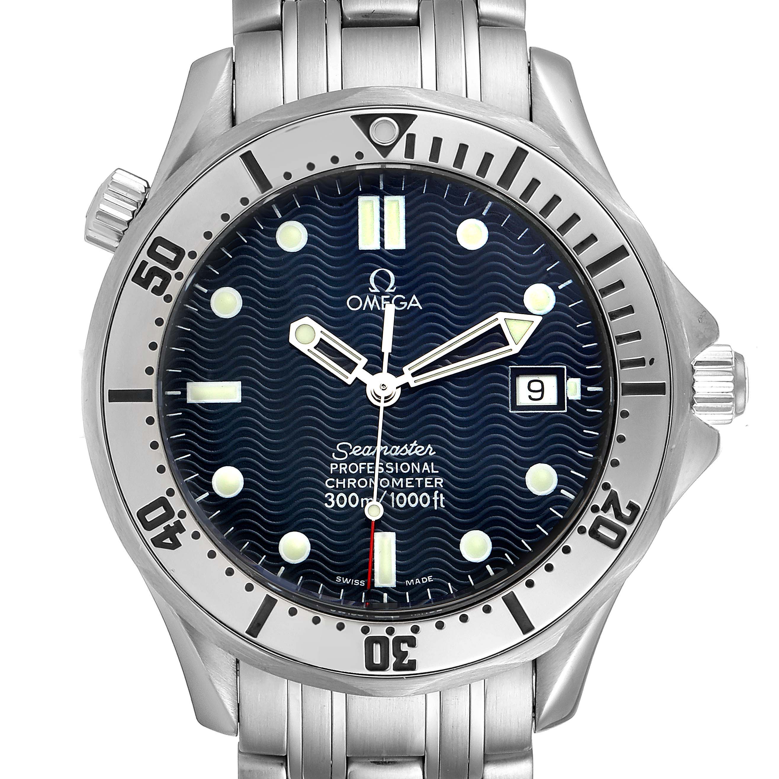 Omega Seamaster Blue Wave Decor Dial Steel 300m Watch 2532.80.00 ...