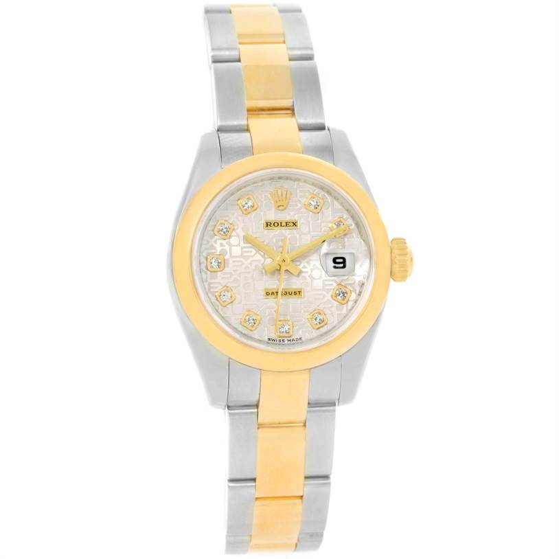 Rolex Datejust Steel 18K Yellow Gold Diamond Dial Watch 179163 ...