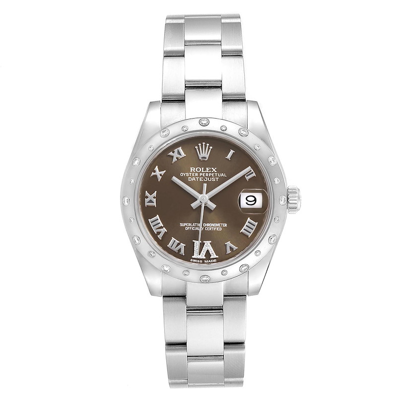 Rolex Datejust 31 Midsize Bronze Diamond Dial Steel Ladies Watch 178344 ...