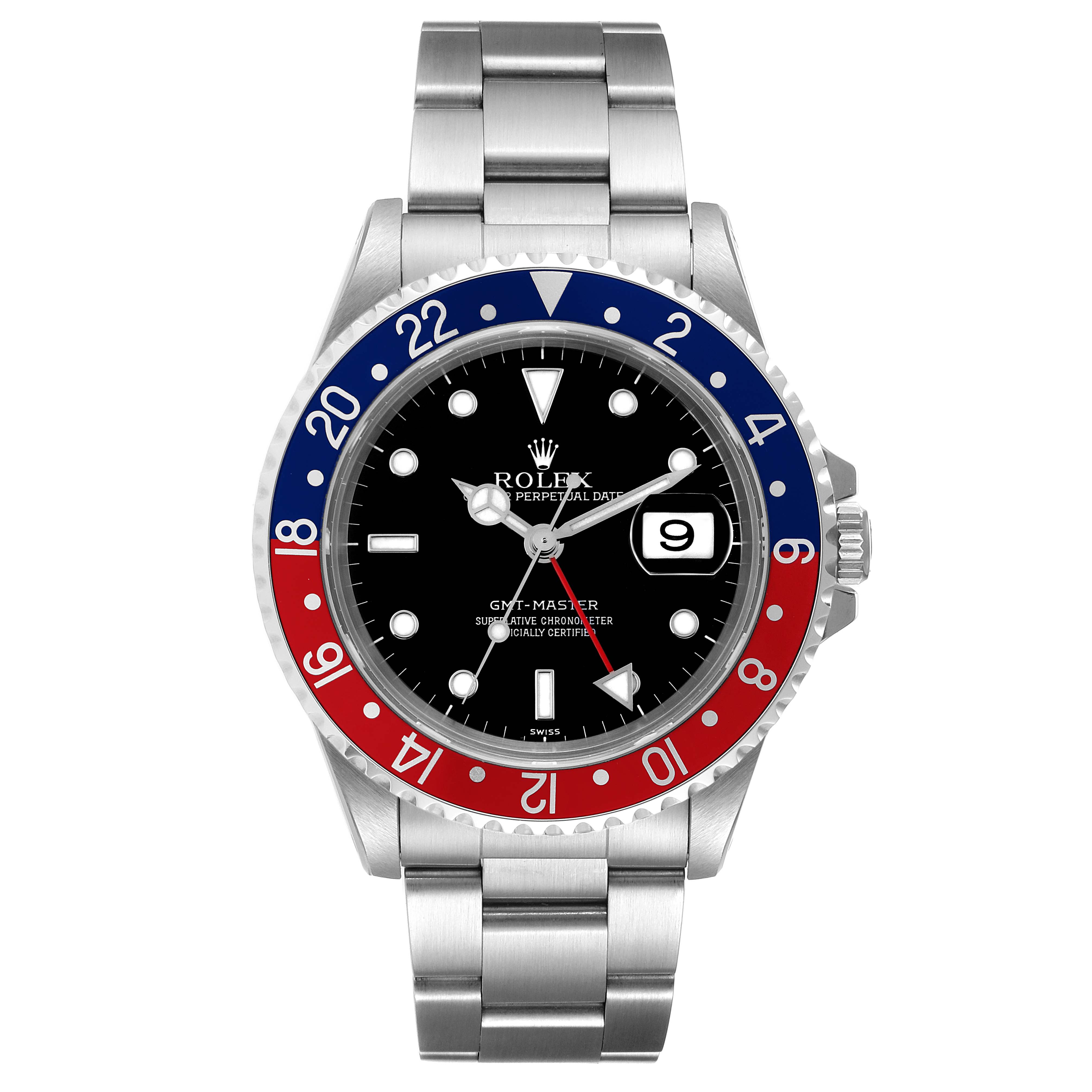Rolex GMT Master 40mm Blue Red Pepsi Bezel Steel Watch 16700 Box ...