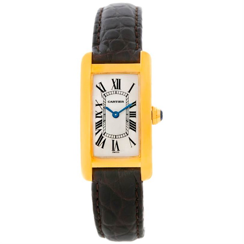 Cartier Tank Americaine 18K Yellow Gold Ladies Watch W2601556 ...