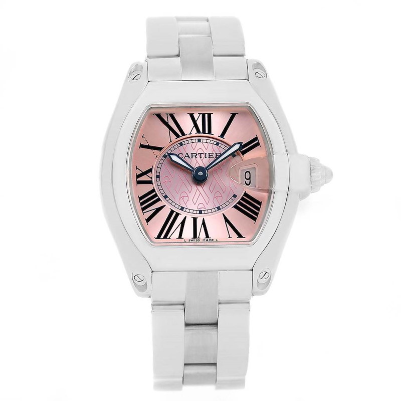 Cartier Roadster Pink Ribbon Breast Cancer Awareness LE Watch W62043V3 ...