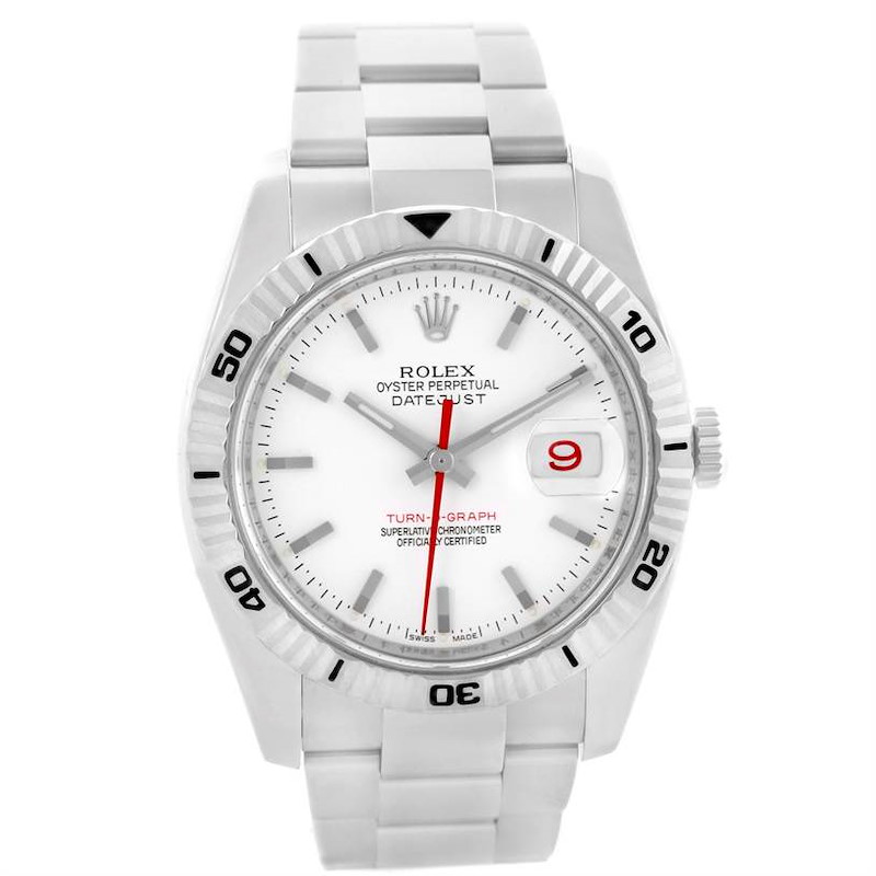 Rolex Thunderbird Turnograph White Dial Mens Watch 116264 | SwissWatchExpo