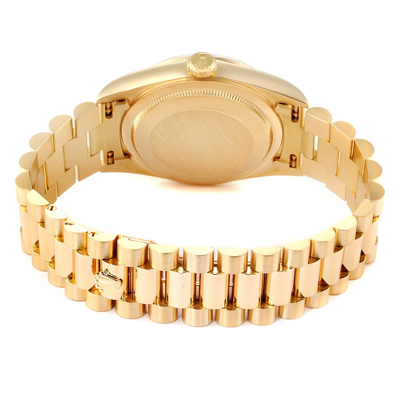 Rolex President Day-Date Gold MOP Myriad Diamond Ruby Mens Watch 18238 ...