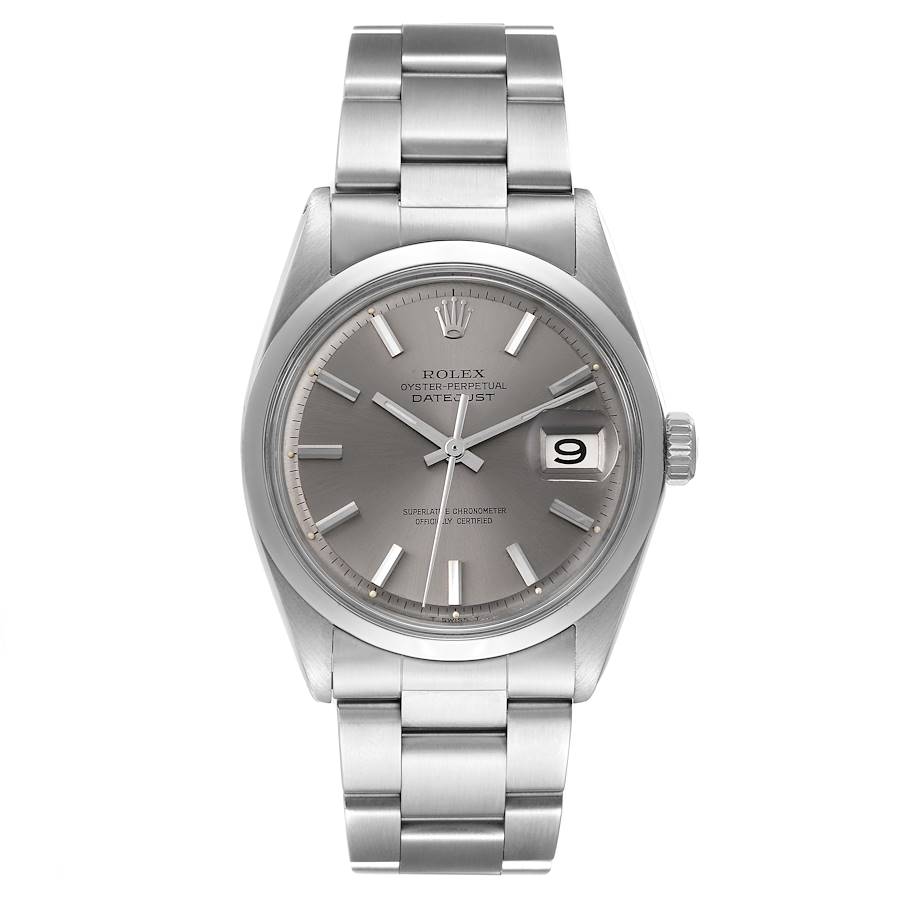 Rolex Datejust Steel Grey Dial Vintage Mens Watch 1600 | SwissWatchExpo