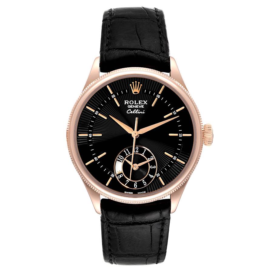 Rolex Cellini Dual Time Everose Rose Gold Mens Watch 50525 | SwissWatchExpo