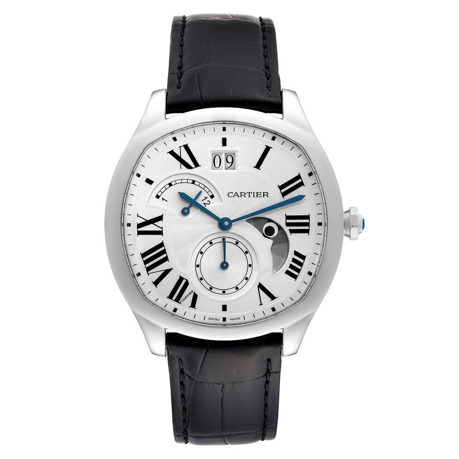 Cartier Drive Retrograde Large Day Night Steel Mens Watch WSNM0005 Card ...
