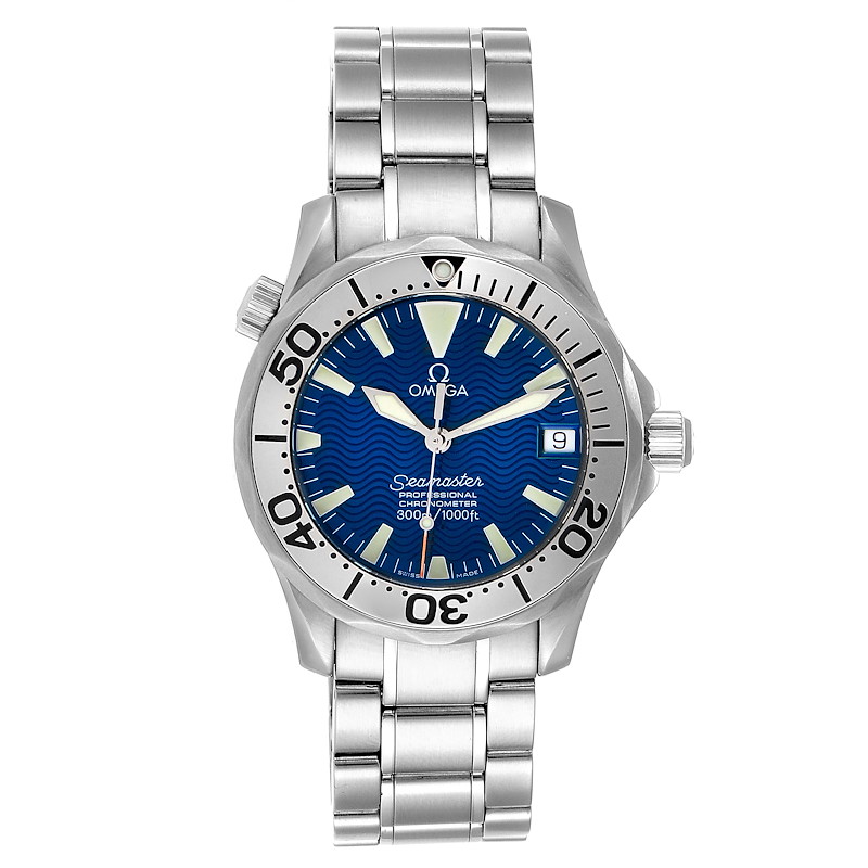 Omega Seamaster Midsize Steel Electric Blue Dial Watch 2553.80.00 ...