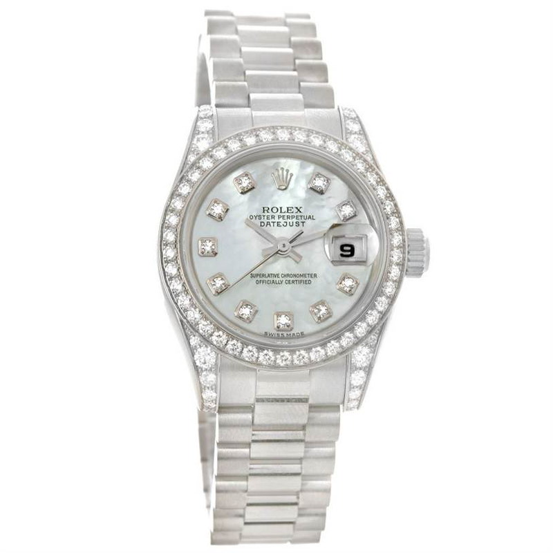 Rolex President Ladies 18K Gold Diamond Watch 179159 | SwissWatchExpo