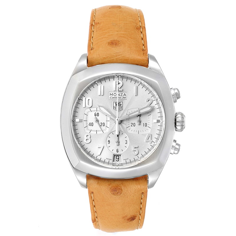 Tag Heuer Monza Silver Dial Chronograph Steel Mens Watch CR5111 Box ...