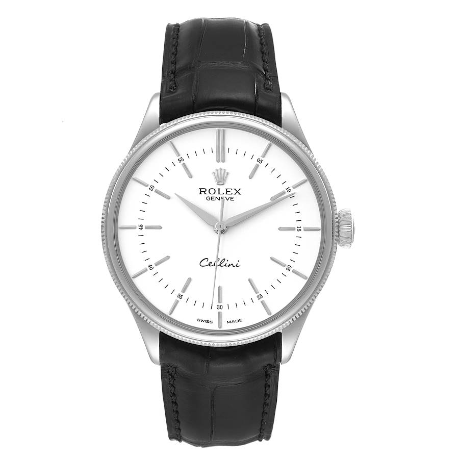Rolex Cellini Time White Gold Automatic Mens Watch 50509 Box Card ...