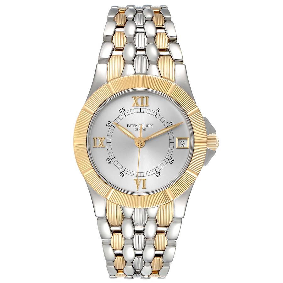 Patek Philippe Neptune Silver Dial Steel 18k Yellow Gold Mens Watch ...