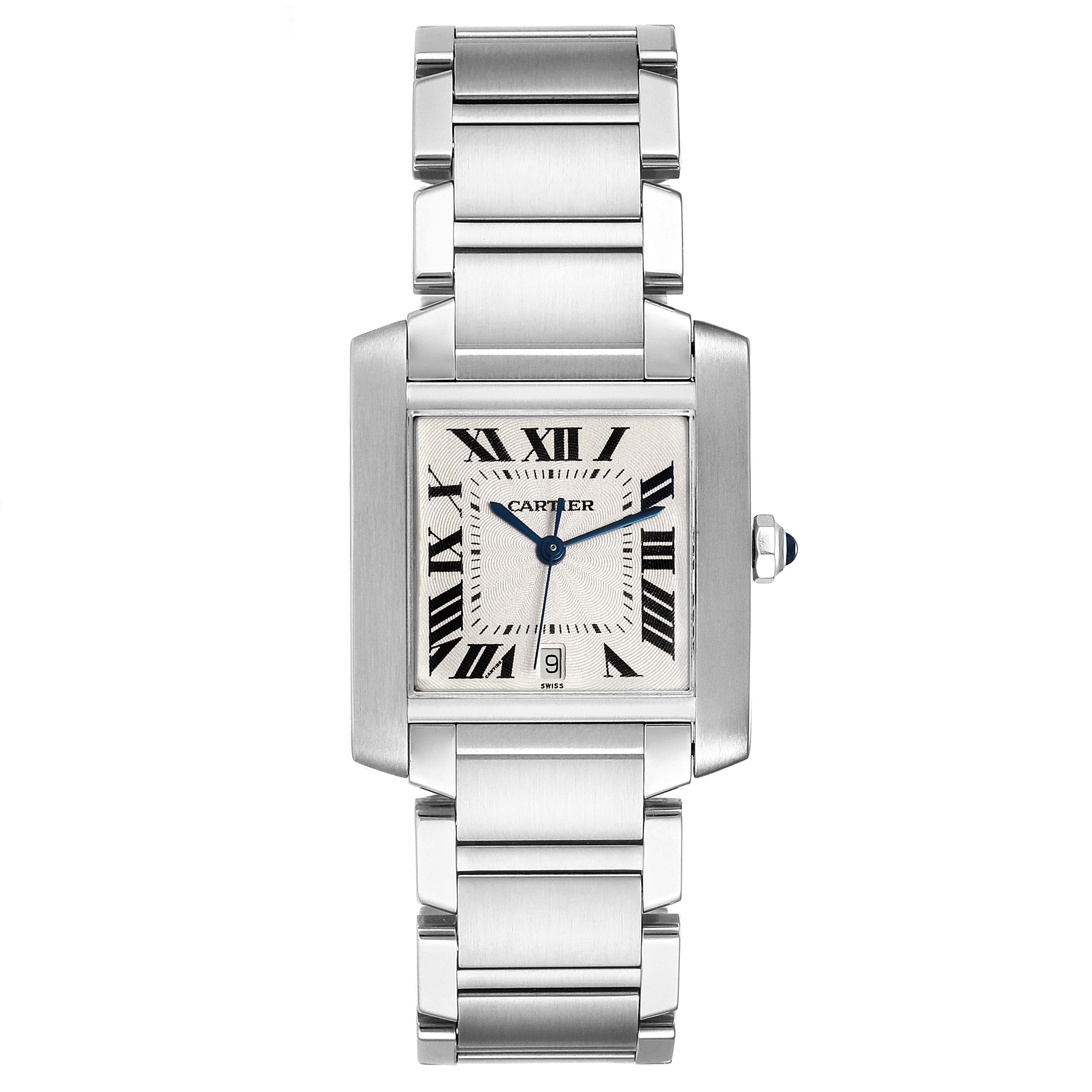 Cartier Tank Francaise Silver Dial Automatic Steel Mens Watch W51002Q3 ...