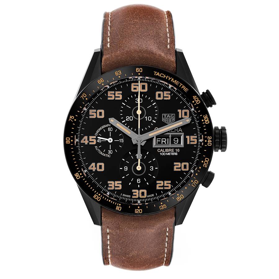 Tag Heuer Carrera Day Date Titanium PVD Mens Watch CV2A84 Box Card ...
