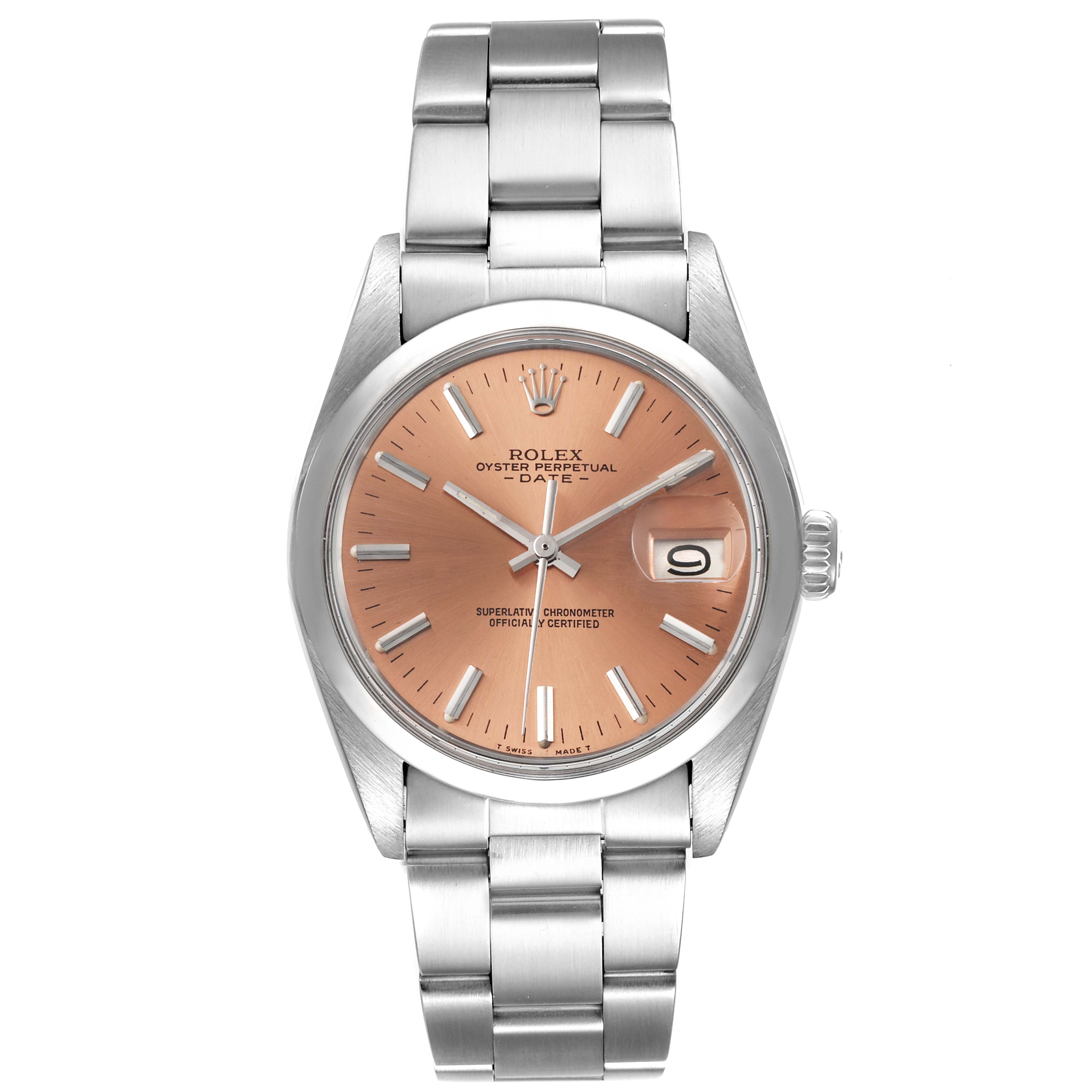 Rolex Date Stainless Steel Bronze Dial Vintage Mens Watch 1500 ...