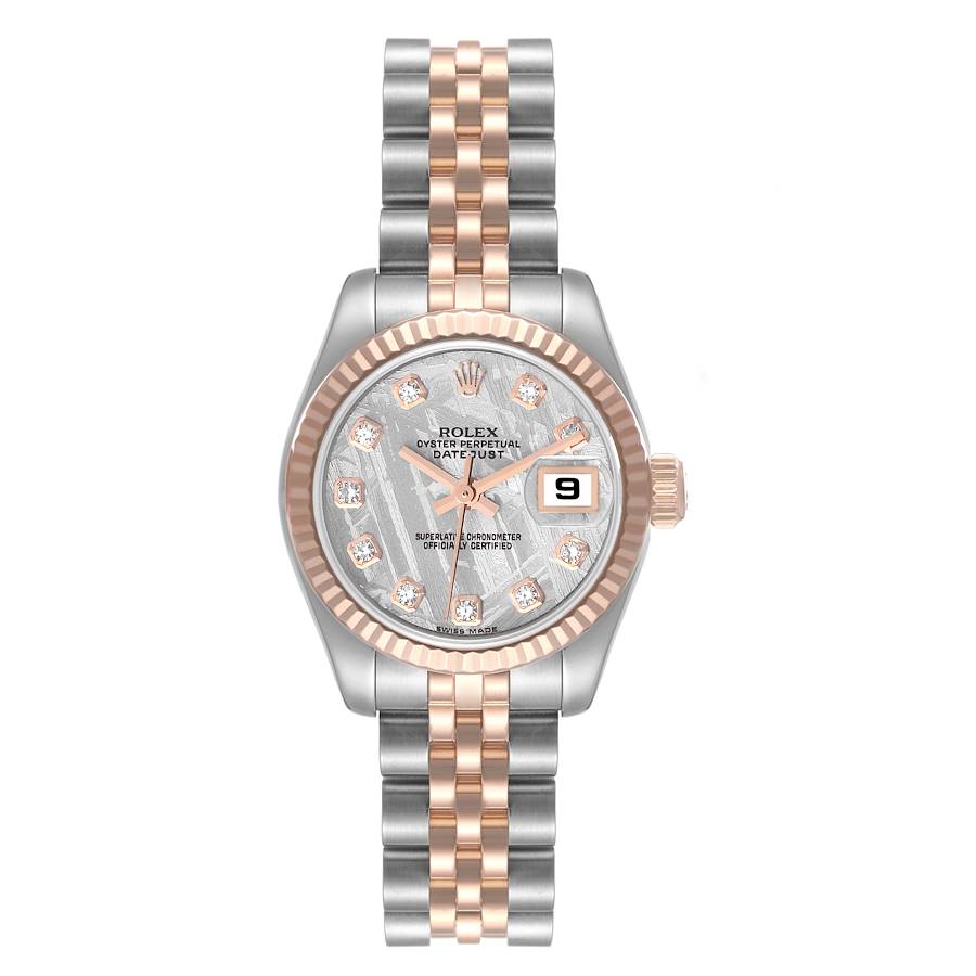 Rolex Datejust Steel Rose Gold Meteorite Diamond Dial Ladies Watch ...