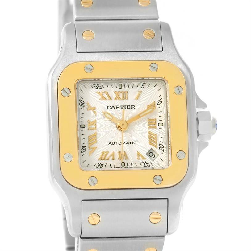 Cartier Santos Small Steel 18K Yellow Gold Automatic Watch W20057C4 ...